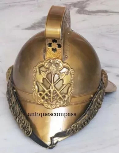 British Brass Fireman Helmet Victorian Fireman Helmet Firefighter Chief ...