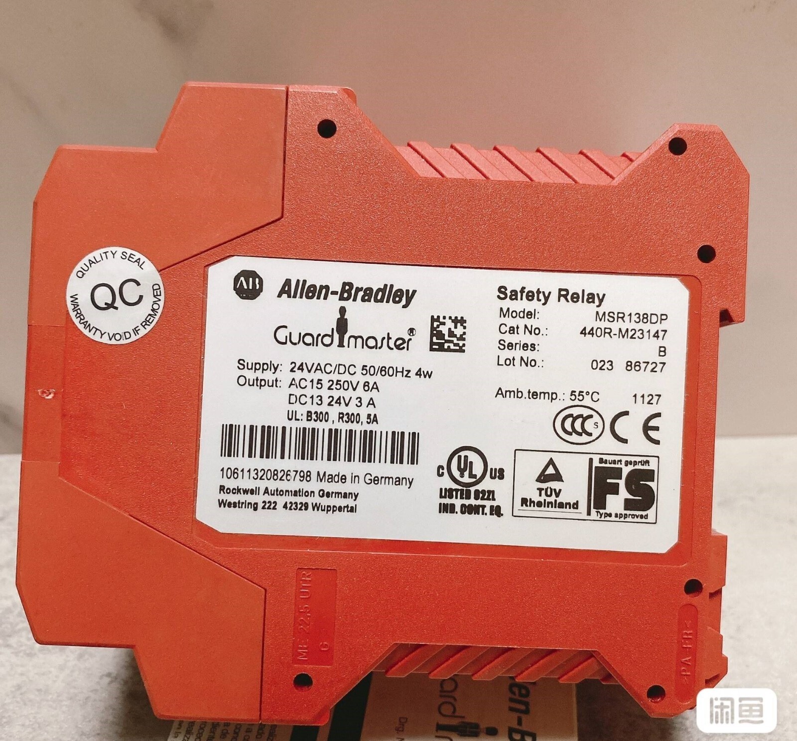 Allen-Bradley MSR138DP Series B Guard Master Safety Relay 440R-M23147 ...