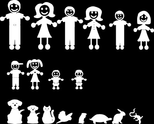 Set of 18 Stick Family Group D Vinyl Decal Sticker Car Window Wall | eBay