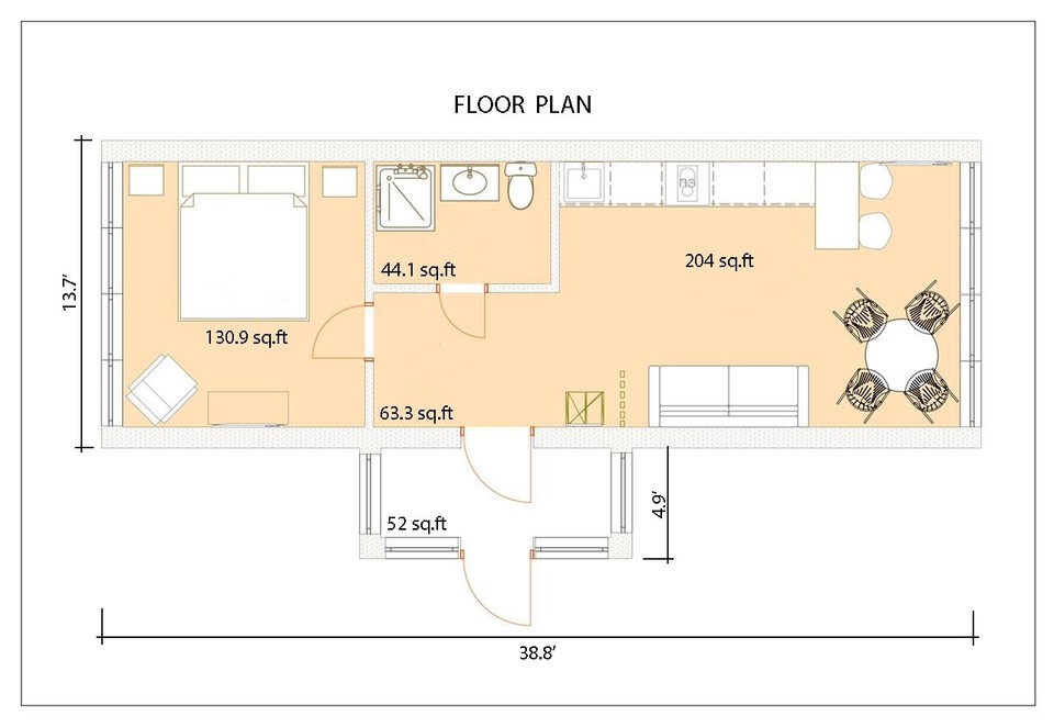 495 sq.ft SOLID PLYWOOD HOUSE KIT #PW-49 WOOD PREFAB DIY KIT BUILDING ...