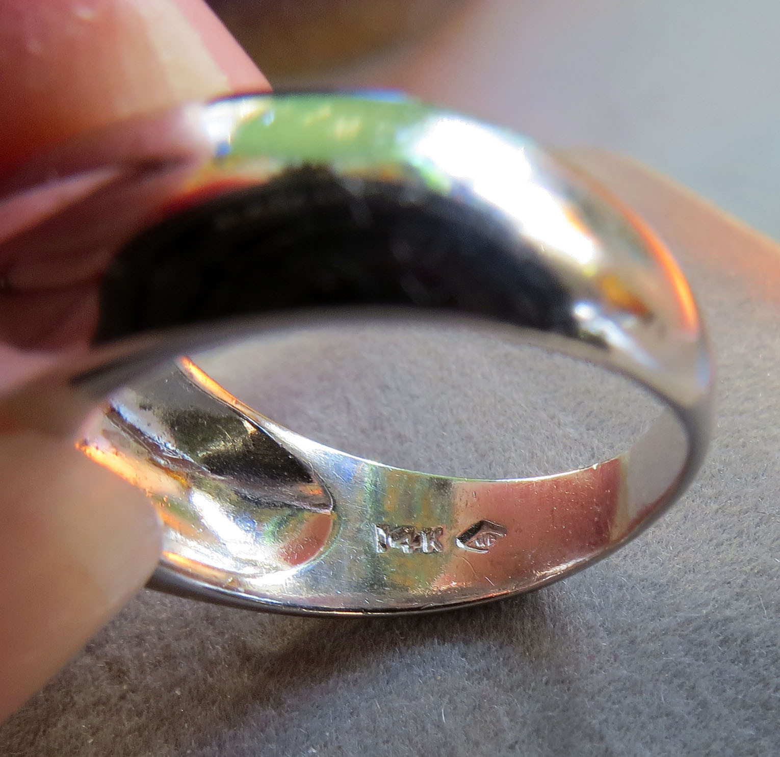 RARE - 14k white gold gents .52ct flawless G-I color diamond ring mens ...