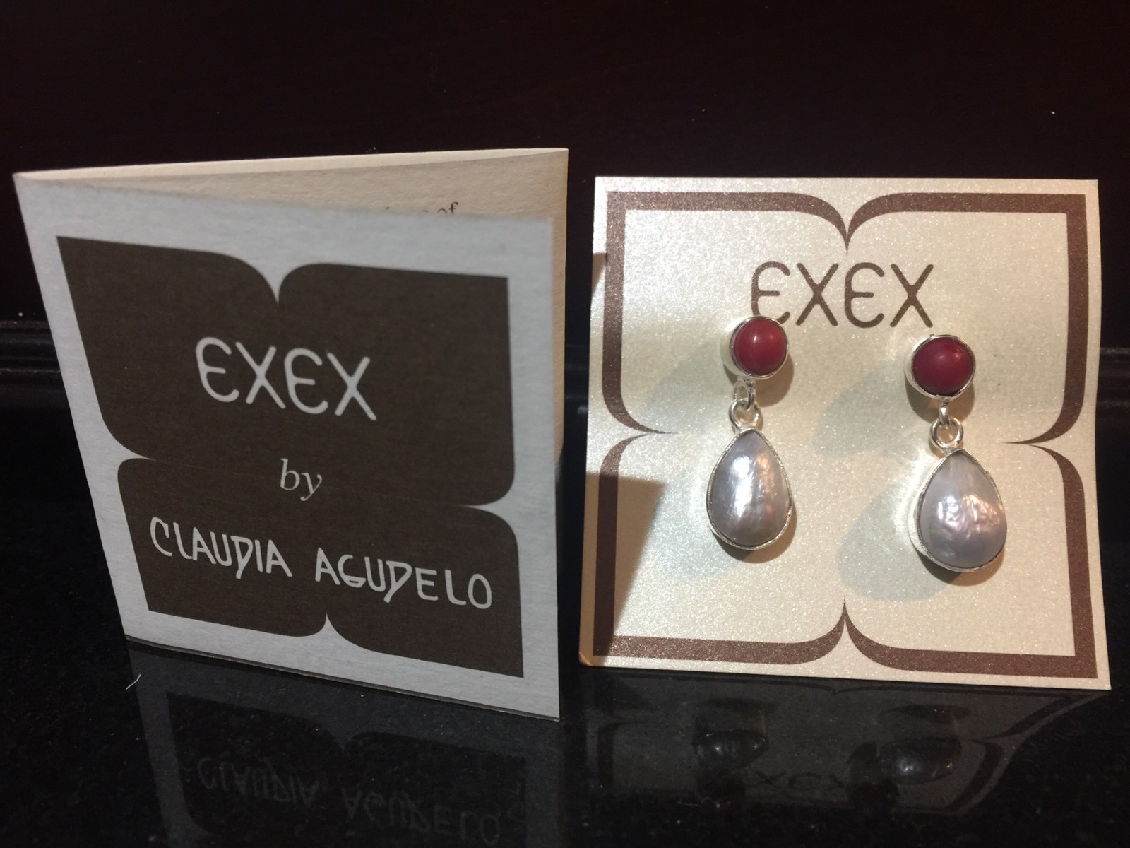 EXEX DESIGN 6MM NATURAL PEARL & RED CORAL EARRINGS | eBay