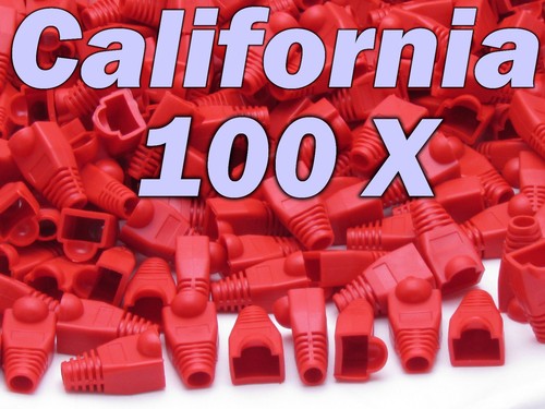 Lot 100 Pcs Red Plug End Cap Boot Cable CAT5 CAT5E CAT6 RJ45 8P8C ...