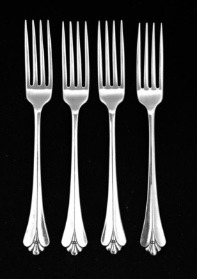 ONEIDA Stainless ROYAL FLUTE Set Of 4 DINNER FORKS 7 3/4" Community ...