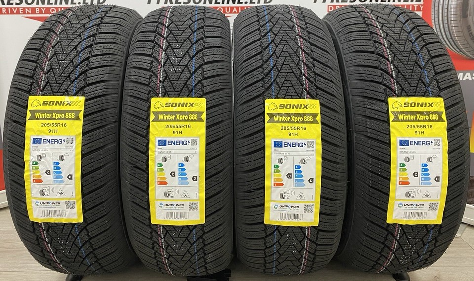 4 X 205 55 16 SONIX WINTER 91H 205/55R16 AMAZING BRAND NEW M+S TYRES ️ ...