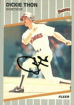 Dickie Thon autographed Baseball Card (San Diego Padres) 1989 Fleer ...