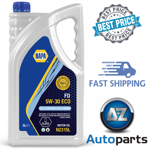 5L NAPA 5W30 ECO FD Fully Synthetic Fuel Economy Engine Oil ACEA A5/B5 ...