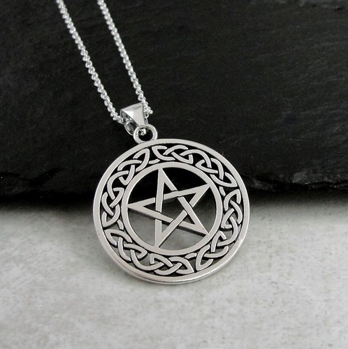 925 Sterling Silver Pentagram Necklace - Pentacle Wicca Pagan Goth ...