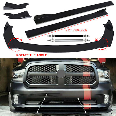 Front Bumper LipS Chin Spoiler Splitter Body Kit+Side Skirt For Dodge ...