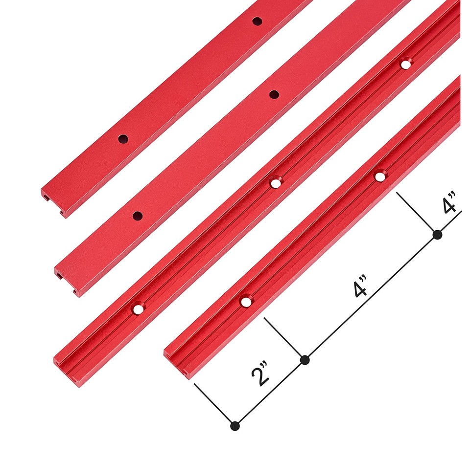 T Track 24" with Wood Screws-Double Cut Profile Universal T-Track with ...