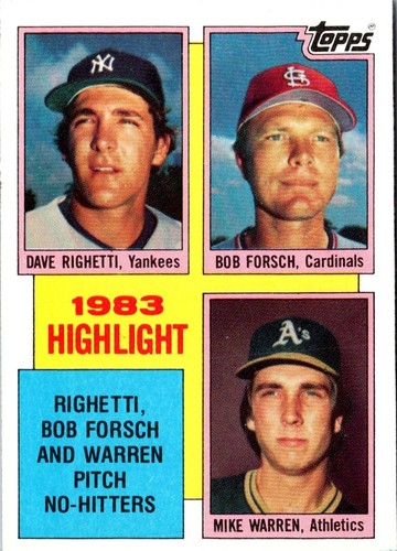 1984 Topps Bob Forsch/Dave Righetti/Mike Warren Baseball Card | eBay