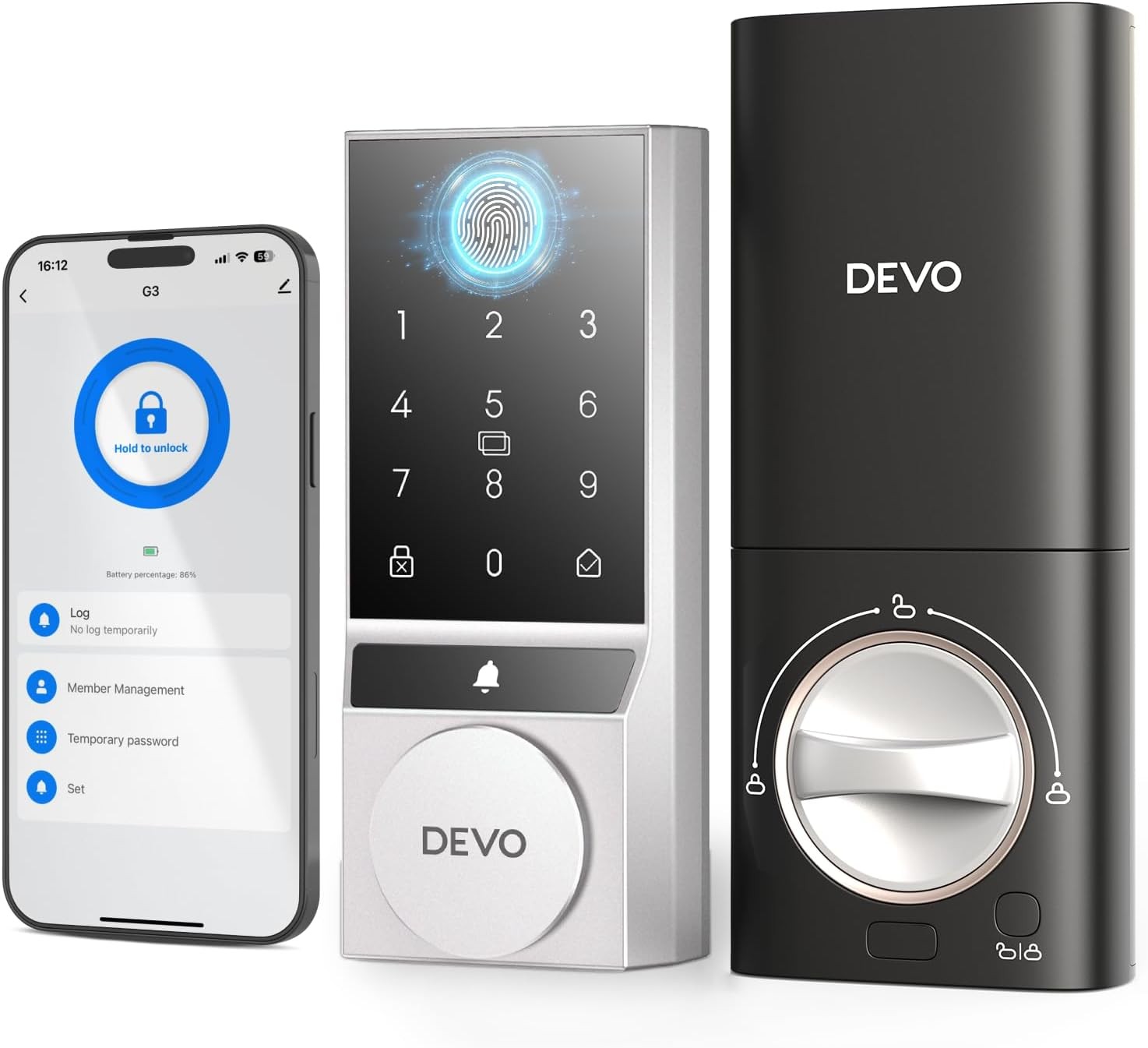 Devo G3 Finger Smart Door Lock Keyless Entry App Control Locks for ...