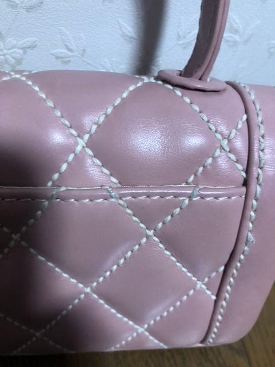 CHANEL CC Turn Lock Wild Stitch Leather Handbag Pink Gold Chain Women ...