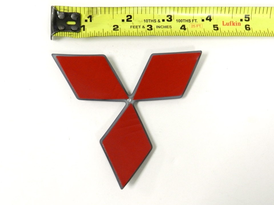 FRONT CARBON FIBER W/ CHROME BASE BADGE EMBLEM FOR MITSUBISHI EVOLUTION ...