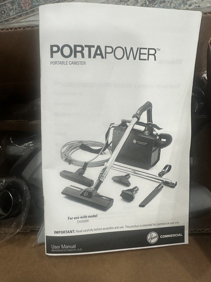 (NEW) Hoover PORTAPOWER Commercial Lightweight Canister Vacuum Cleaner ...