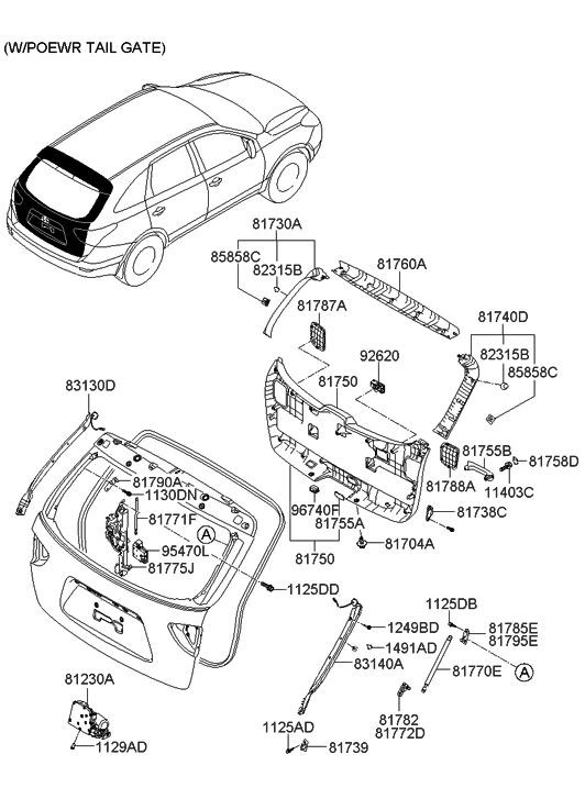 812302E010 Genuine LATCH ASSY-TAIL GATE For Hyundai Tucson 04-09 /DHL ...