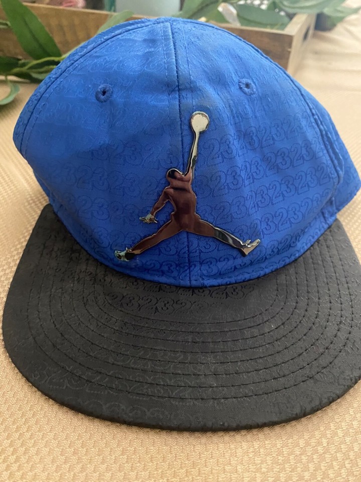 Michael Jordan baseball cap chrome logo youth 4–7 blue black | eBay