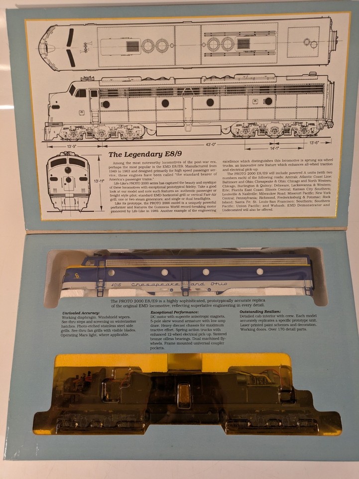 HO EMD E8/9 C&O Chesapeake & Ohio DC NIB NOS # 8185 | eBay