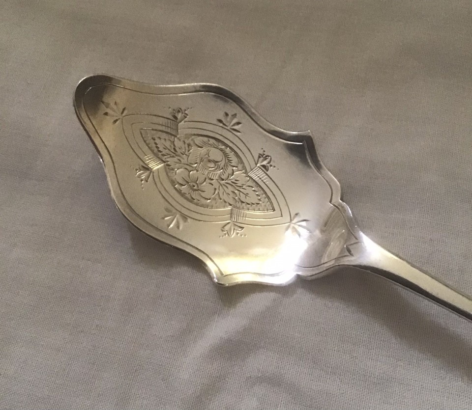 ANTIQUE STERLING SILVER JAM SPOON AND ANTIQUE STERLING SILVER SUGAR ...