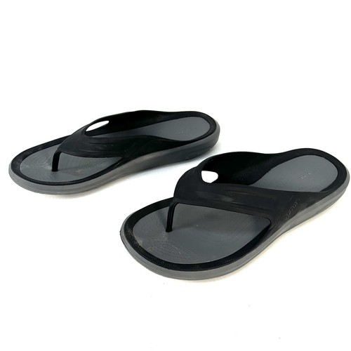 Crocs Swiftwater Wave Flip Flops Mens Size 12 Black/Slate Grey (206242 ...