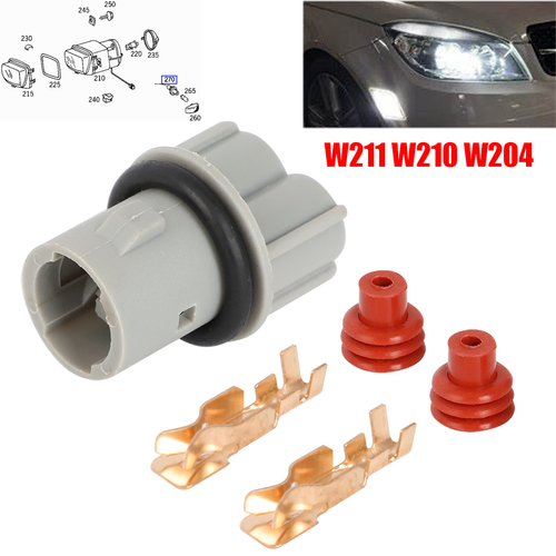 W211 W210 W204 Side Marker Lamp License Plate Light Bulb Socket Kit For ...