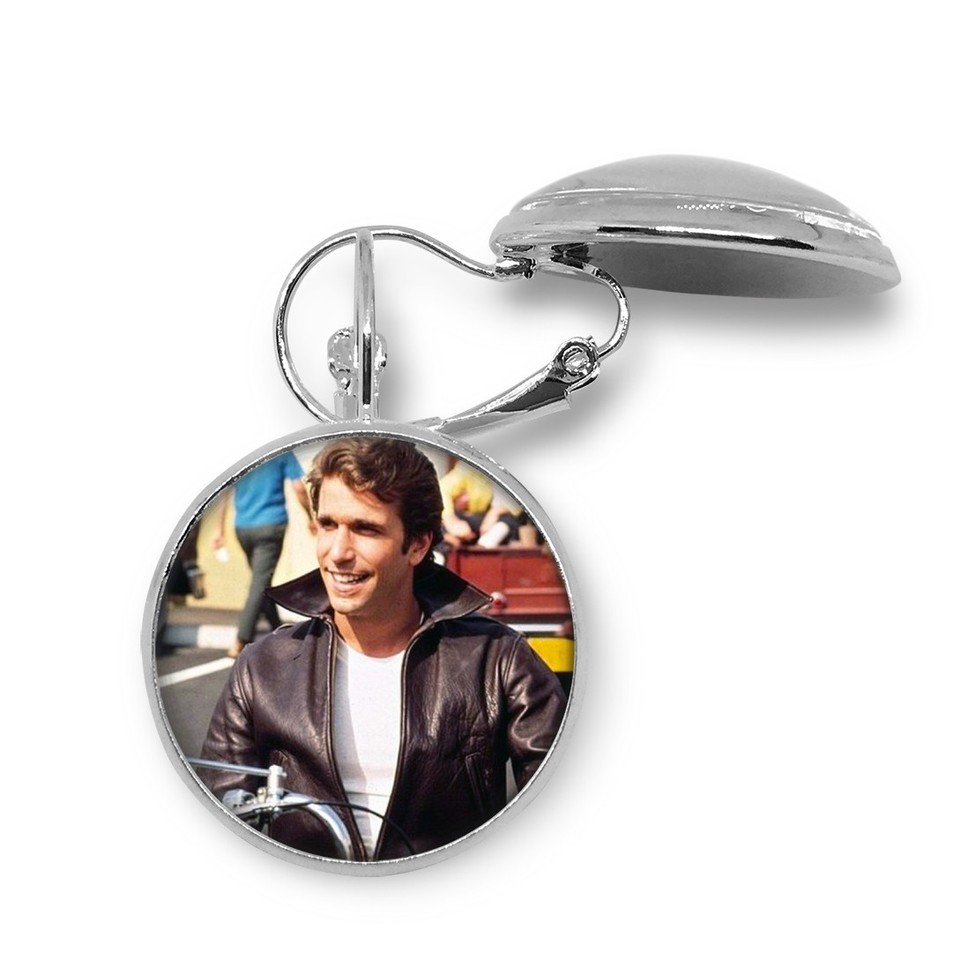 The Fonz Necklace Key Ring Cufflinks Round Ring Earrings Fonzie Happy ...