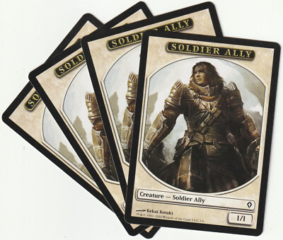 4 MAGIC The Gathering SOLDIER ALLY White Token Creature PLAYSET WWK/EN ...