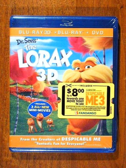 DR. SEUSS' THE LORAX 2012 BLU RAY 3D BLU RAY & DVD BRAND NEW SEALED ...