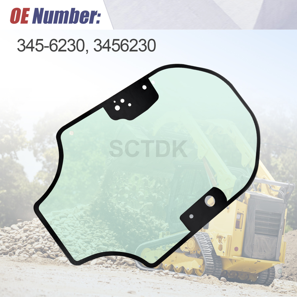 Cabin Front Door Glass for CAT D Series Skid Steer 345-6230 3456230 ...