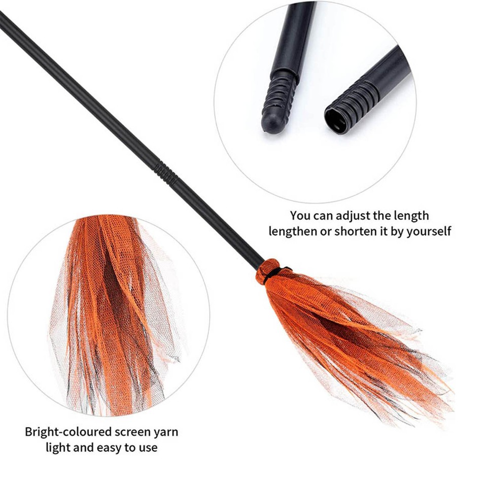 Witch Broom Decor Witch Cosplay Prop Costume Accessories For Kids Party ...