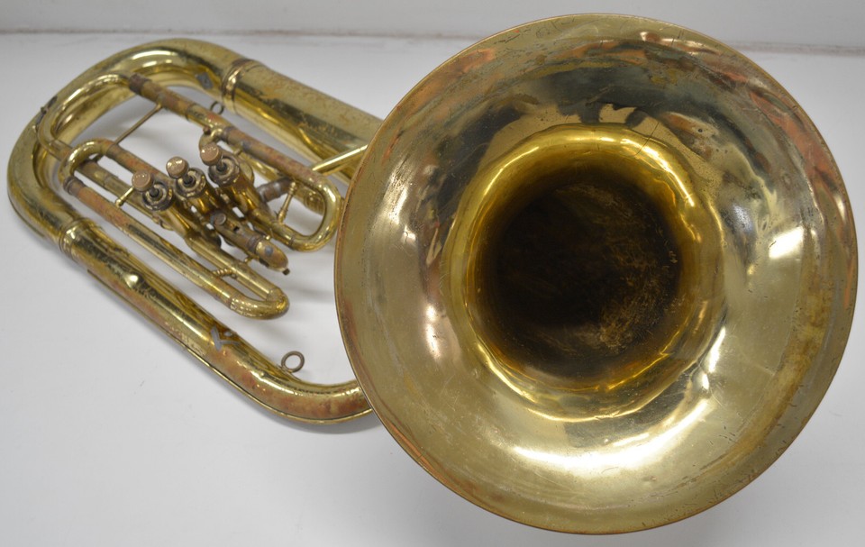 LOT OF 4 HORNS: YORK BARITONE, CONN TROMBONE, GETZEN FRENCH HORN, KING ...