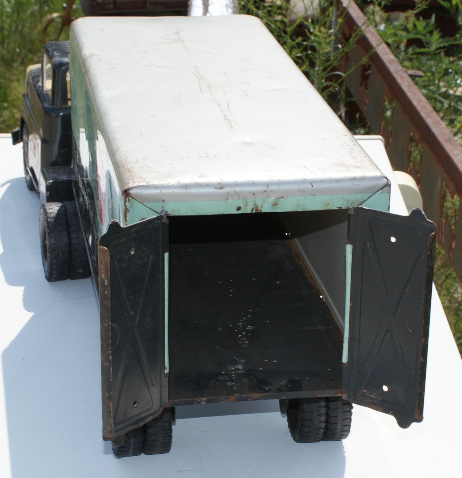 RARE Allstate Semi Truck With Two Sears Roebuck & Co Enclosed Trailers ...