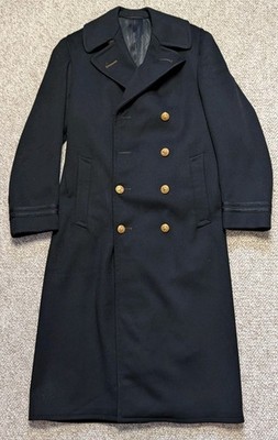 Vintage US Navy Officer's Bridge Coat Black Peacoat 100% Wool 38L | eBay