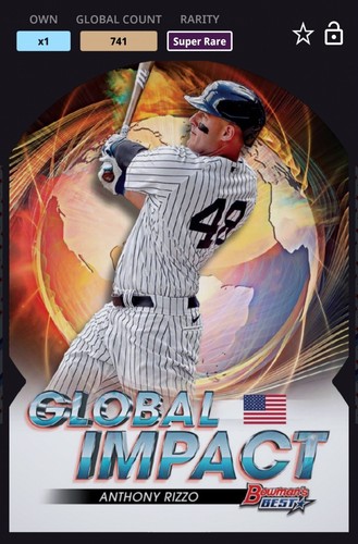 Topps BUNT DIGITAL On the Map 2023 ANTHONY RIZZO Yankees Global Impact ...