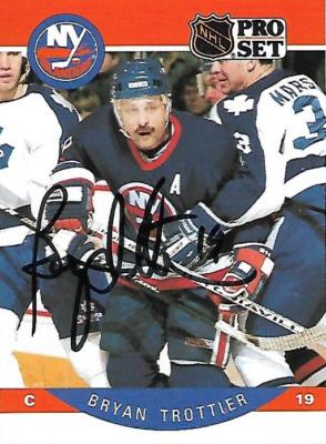Bryan Trottier Signed Autograph 1990 Pro Set New York Islanders Card ...