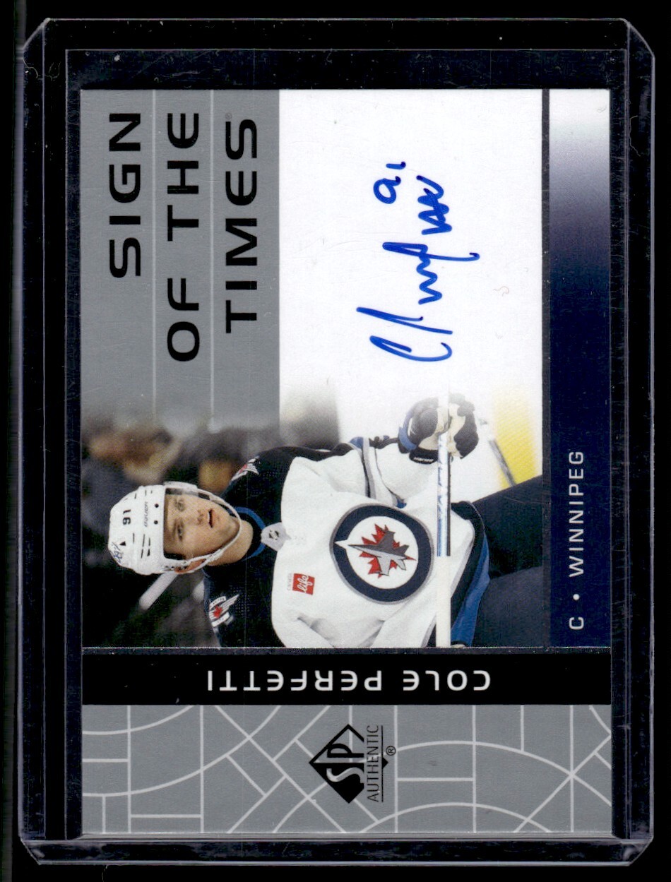 2022-23 SP Authentic Retro SP Authentic Sign of the Times Cole Perfetti ...