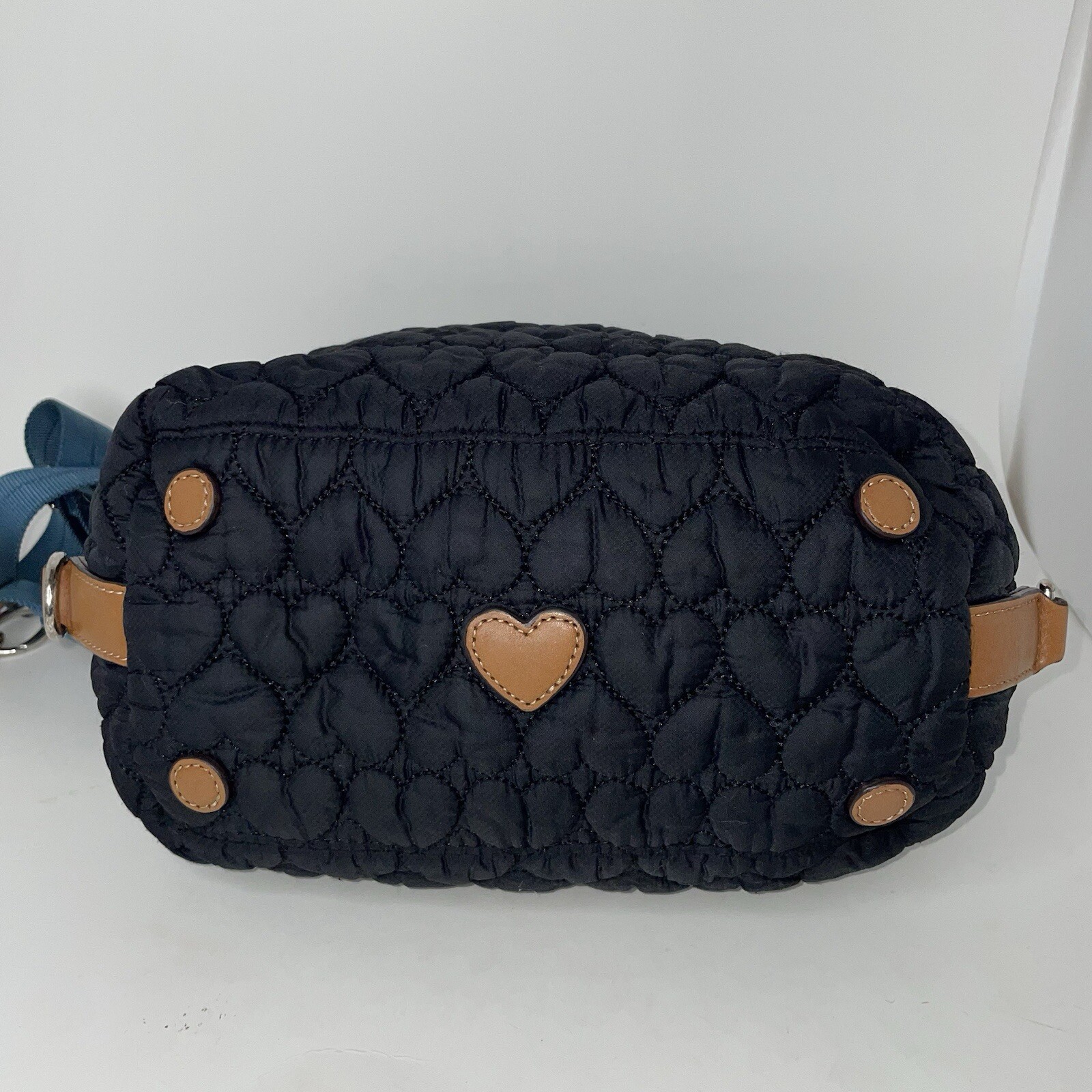 BRIGHTON Kayden Colorblock Blue Black Heart Quilted Crossbody Bag ...