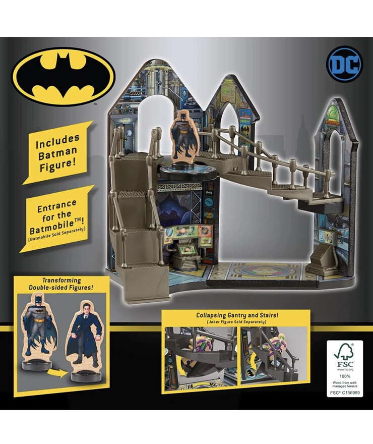 Batman Wooden Batcave Playset Toy Game Comic Series Playset Batman Lair ...