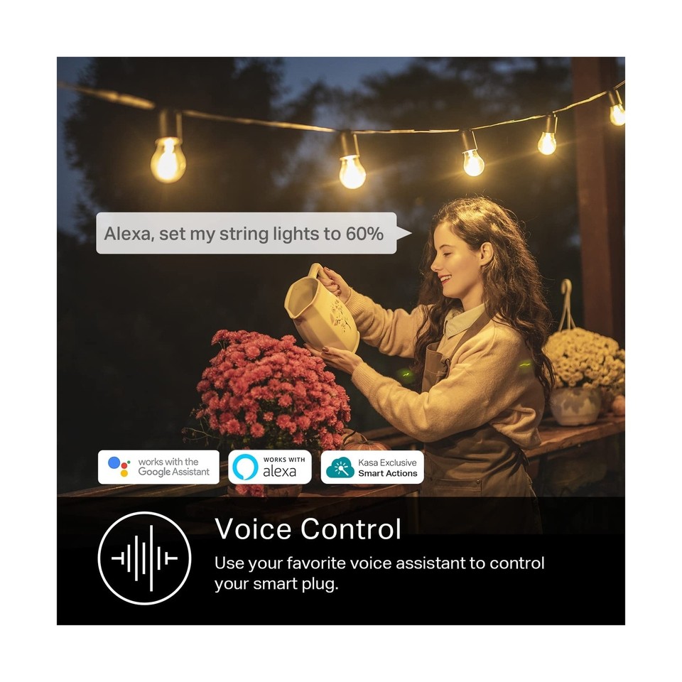 Kasa Outdoor Smart Plug, Smart Home Wi-Fi Outlet Timer, Max Load 15A ...