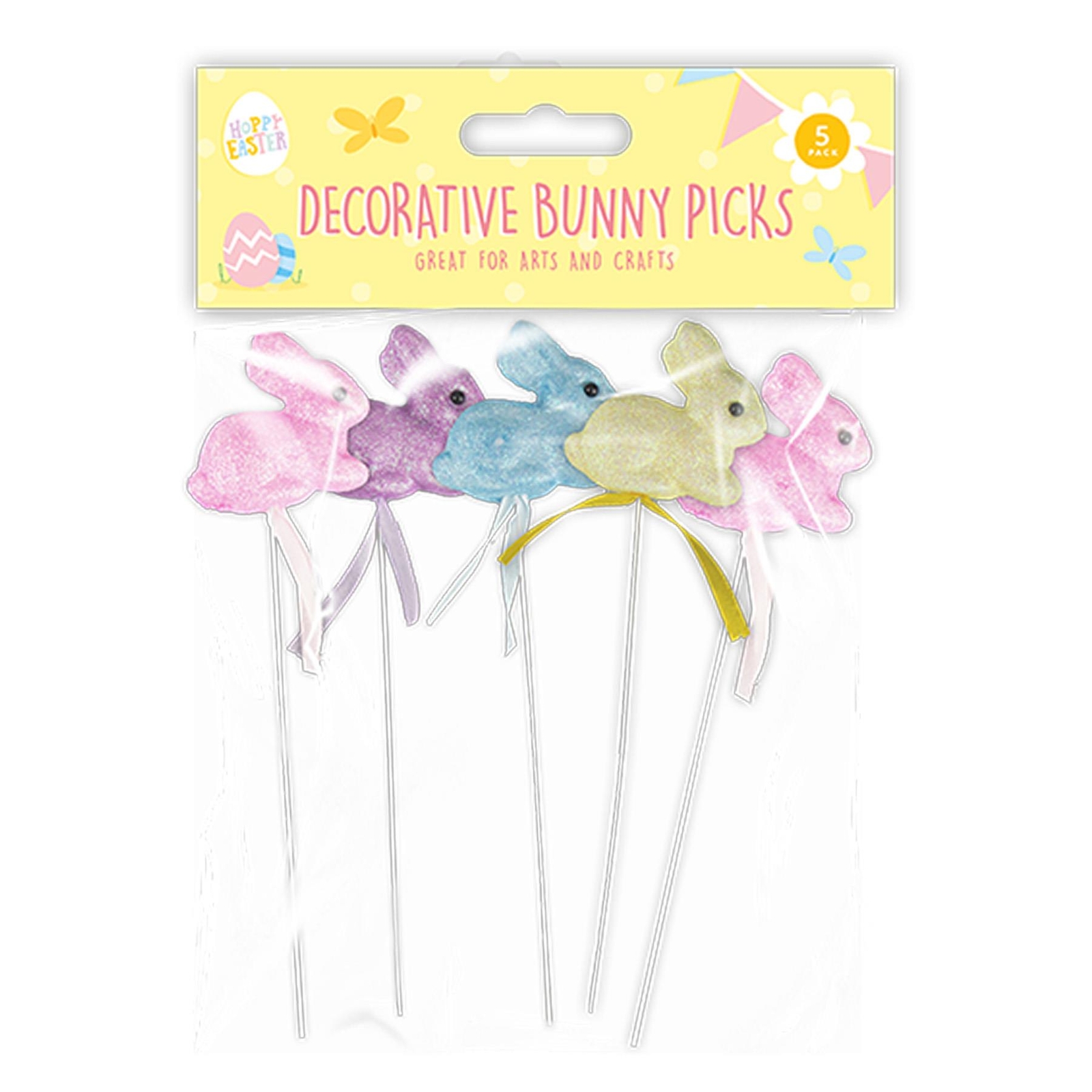 Easter Decorations, Garden Picks, Egg Hunt - Glitter Bunny picks Pack ...