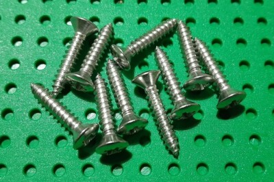 10 PACK No10 x 1" 25mm SELF TAPPER Pozi Raised Countersunk Screw A2 ...
