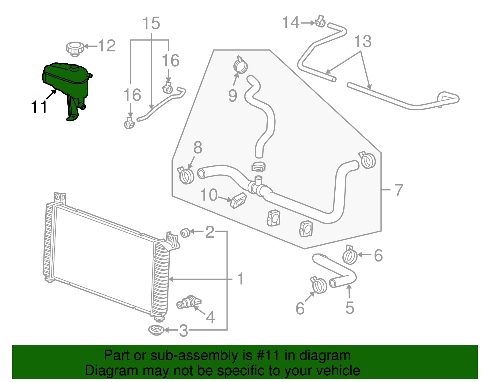Engine Coolant Reservoir-VIN: C, Eng Code: L83 GM Parts 84368362 for ...