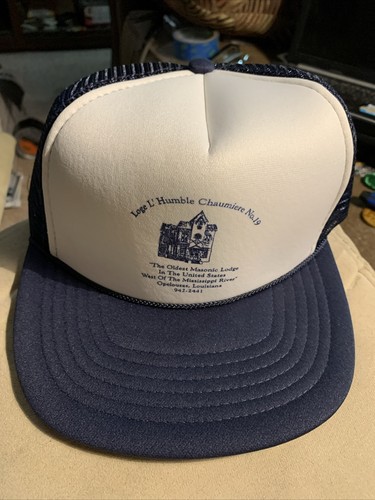Freemason Mason Masonic Hat Cap White Blue Adjustable L’ Humble ...