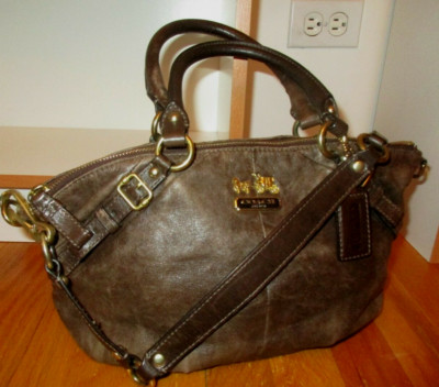 Coach 15960 Brown Leather Sophia Madison Satchel Convertible Shoulder ...