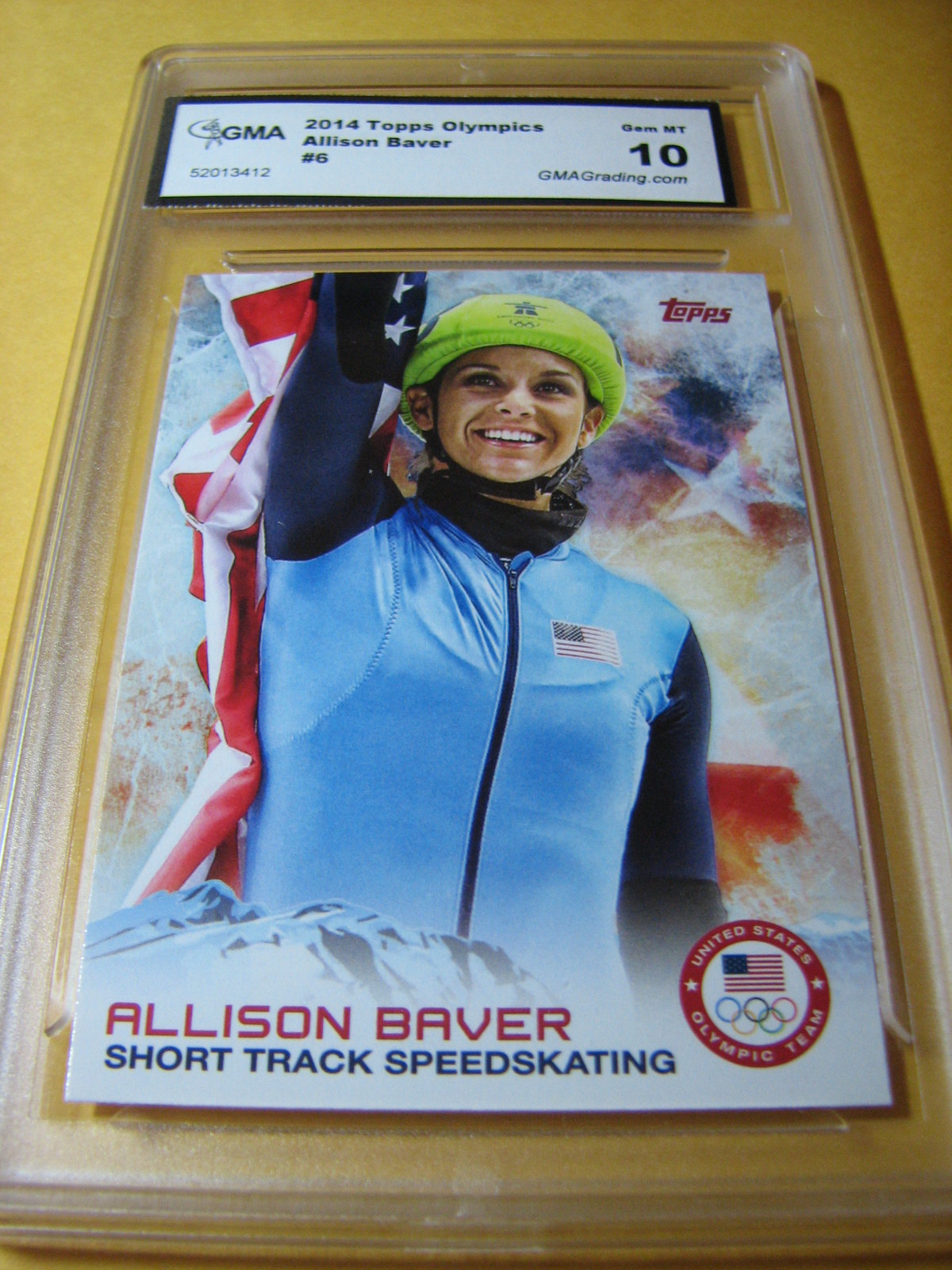 ALLISON BAVER SHORT TRACK SPEEDSKATING 2014 TOPPS US OLYMPICS # 6 ...