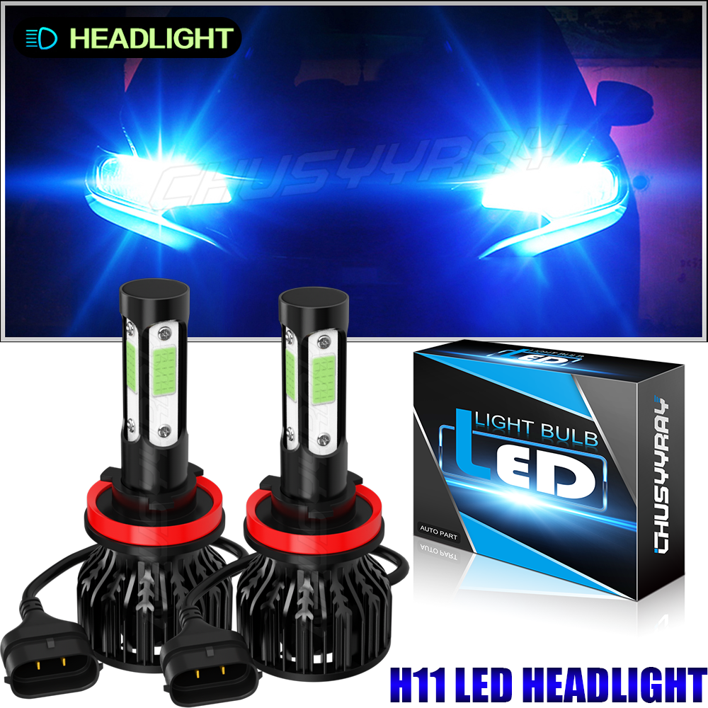 Kit Faros LED H11 H8 H9 8000K Azul Fog Light Bulbs Bright High or Low ...