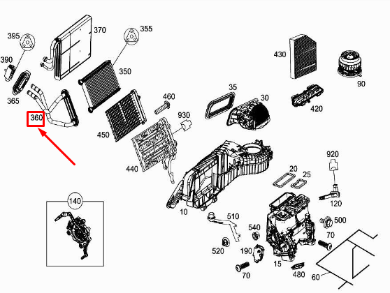 MERCEDES-BENZ C W205 Heat Exchanger Line A2058350200 GENUINE for sale ...