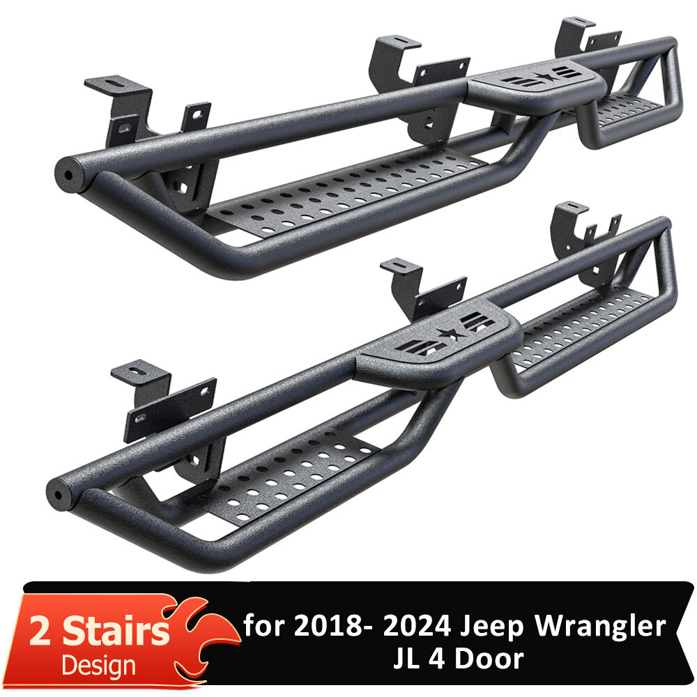 Running Boards for 2018-2024 Jeep Wrangler JL 4 Door 6" Drop Down Side ...