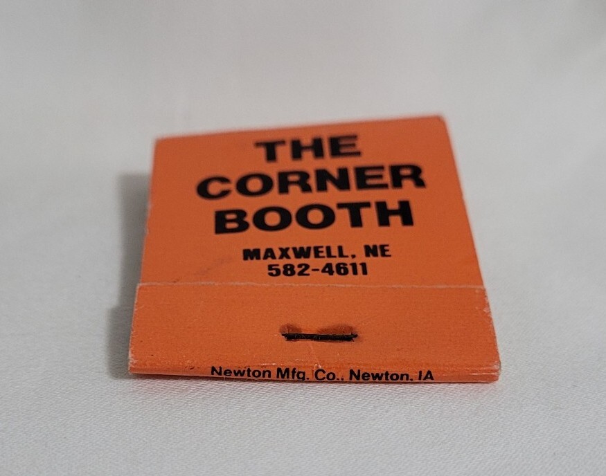 Vintage The Corner Booth Restaurant Matchbook Maxwell Nebraska ...