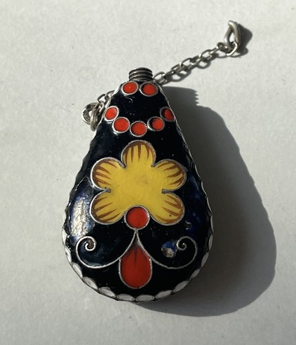 USSR 916 Silver Enamel Perfume Flask Pendant Soviet Vintage Bottle | eBay